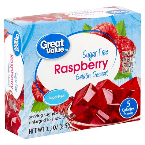 Great Value Sugar Free Raspberry Gelatin Dessert 03 Oz Walmart
