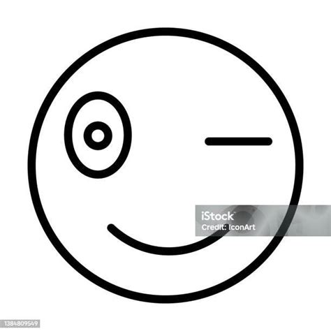 이모티콘 컬렉션에서 윙크 이모티콘 아이콘 얇은 선형 윙크 이모티콘 귀여운 흰색 배경에 고립 된 미소 윤곽 아이콘 라인 벡터 윙크 이모티콘 기호 웹 및 모바일 기호 0명에