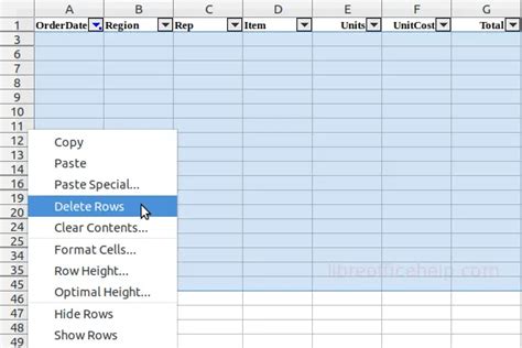 Libreoffice Calc Sheette Boş Satırlar Nasıl Silinir Linux Teknik