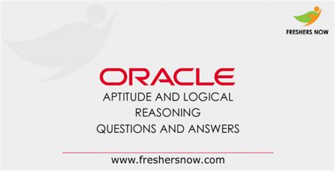 Oracle Aptitude Questions And Answers Pdf Aptitude Logical Reasoning