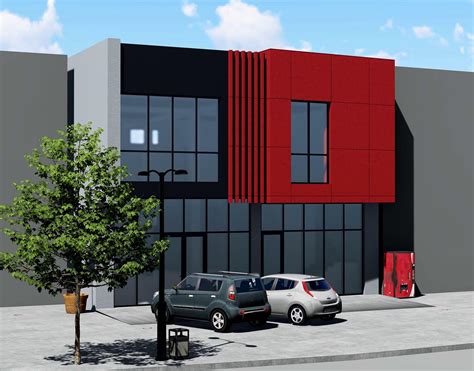 კომერციული შენობის პროექტი • 7 ფასადი