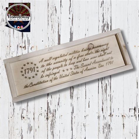 Handcrafted Rustic Second Amendment Sign Laser Etched 195x7x15