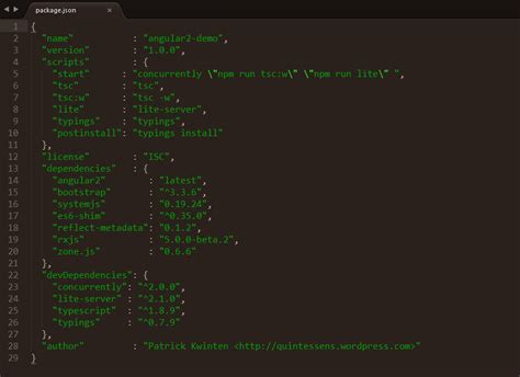 Packagejson Kwintessential Notes