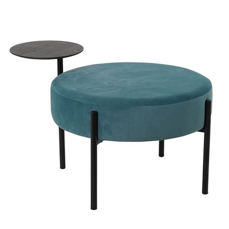 Hstex Modern Round Sofa Stool With Coffee Table For Living Room And