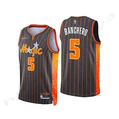 美版藍球衣 Nba 奧蘭多魔術隊 Sw 球迷版 男子 籃球運動背心上衣 保羅·班切羅 5號球衣 Banchero 籃球衣 蝦皮購物