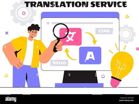 Translator Service Vector Illustration Featuring Multilanguage Translation For Various Countries