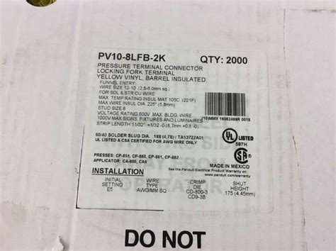 Panduit Locking Fork Terminal Connectors Vinyl Yellow 2000 Total Dutch Goat