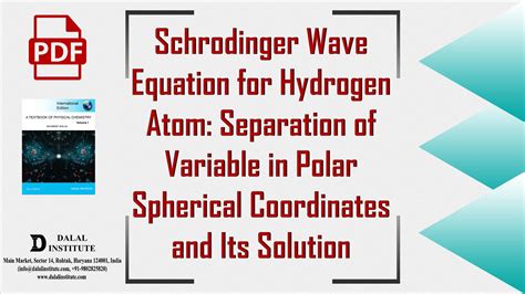 Schrodinger Wave Equation For Hydrogen Atom Separation Of Variable In Polar Spherical