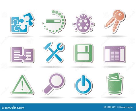 Developer Programming And Application Icons Stock Vector