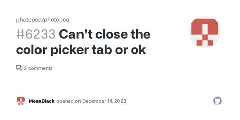 Cant Close The Color Picker Tab Or Ok · Issue 6233 · Photopeaphotopea · Github