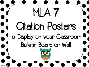 MLA Citation Posters Th Edition By Susan Thornton Ball TpT