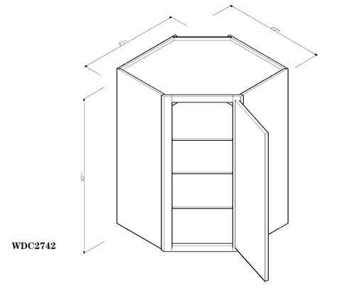 Special Order 27 X 42 Wall Diagonal Corner New Castle Gray Wdc27
