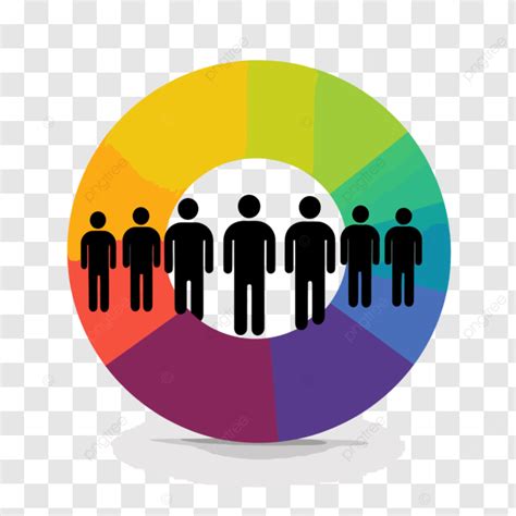 무지개 색상 차트의 사람들 실루엣 벡터 흰색 배경에 인기 있는 단순한 다채로운 아이콘 그림자 없음 작은 프레임 중앙 Png 일러스트 및 벡터 에 대한 무료 다운로드