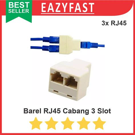 Jual Barel RJ45 RJ 45 Female Double Cabang 2 3 Port Sambungan Kabel LAN UTP Shopee Indonesia