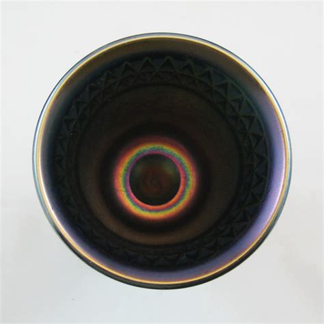 Lg Wright Blue Wildflower Carnival Glass Goblet Carnival Glass