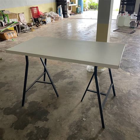 มือสอง : LINNMON ลินมูน ท็อปโต๊ะสีขาว 100x60 ซม. +ขาตั้ง | Shopee Thailand
