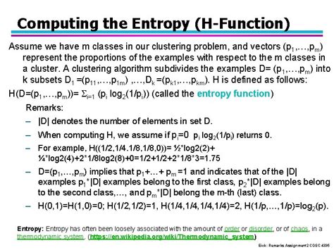 Computing The Entropy HFunction Assume We Have M