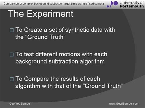 Comparison Of Complex Background Subtraction Algorithms Using A