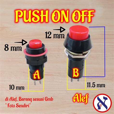 Jual 5pcs Tombol Push On Off Button Merah A 8 Mm B 12 Mm Saklar Push Button Shopee Indonesia