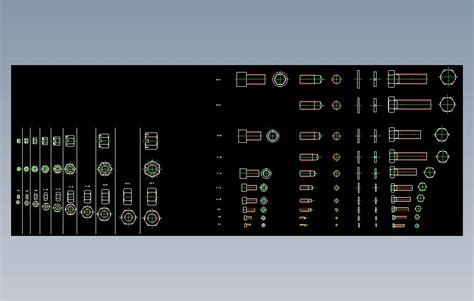 螺丝螺帽平弹垫cad图 Autocad 模型图纸免费下载 懒石网