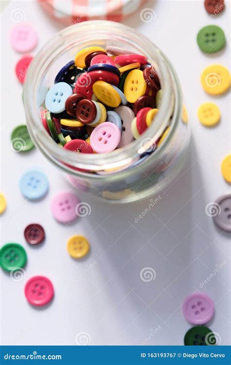 Large Group Of Colorful Plastic Sewing Buttons On Table Stock Image Image Of Clothing Design