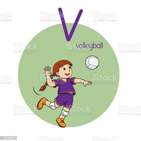 알파벳 문자 V 어퍼 케이스 또는 어린이 학습 연습 Abc를위한 대문자와 배구의 벡터 그림 배지에 대한 스톡 벡터 아트 및 기타 이미지 배지 Championship