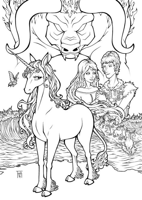 The Last Unicorn Lines By Tashotoole On Deviantart Cartoon Coloring