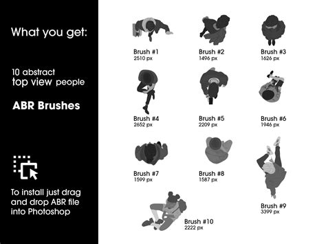 Photoshop Brush Set Top View People Etsy