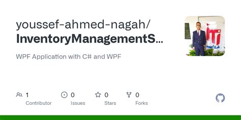 GitHub Youssef Ahmed Nagah InventoryManagementSystem WPF Application With C And WPF