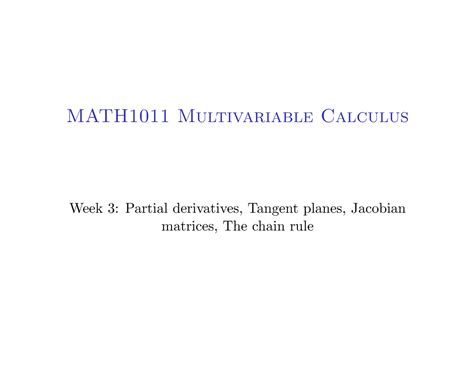 Math1011 Wk3 Week 3 Lecture Notes For Math1011 Math1011
