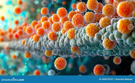 A Detailed Molecular Image Of A Lipid Bilayer Showing The Arrangement
