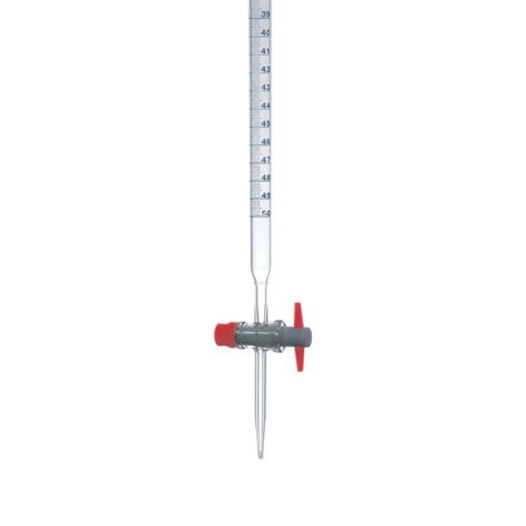 Burette 50ml Class B Red Ptfe Stopcock Pyrex White Packing Price