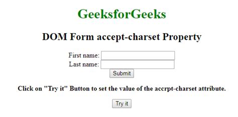 Html Dom 表单 Acceptcharset 属性 码农参考