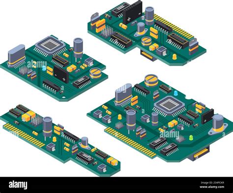 Different Computer Boards With Semiconductors Capacitor And Chips Motherboard Electronic