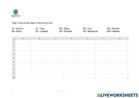 Ict Ms Excel Liveworksheets 1131575