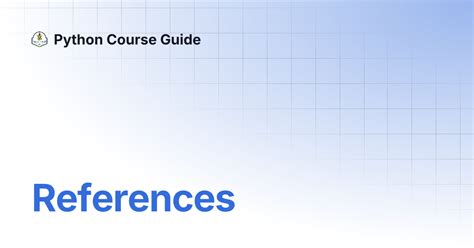 References Python Course Guide
