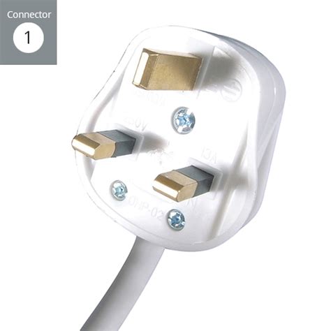 Connektgear 2m 4 Way Power Extension Block UK Plug To 4 X UK Sockets White 896 In