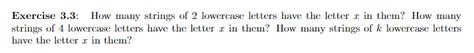 Solved Exercise 33 How Many Strings Of 2 Lowercase Letters