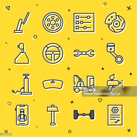 라인 설정 자동 서비스 점검 자동차 페인트 스프레이 건 엔진 피스톤 자동차 설정 스티어링 휠 기어 시프터 윈드 실드 와이퍼 및