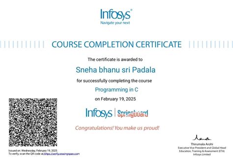 Cprogramming Infosys Learning Programming Certification