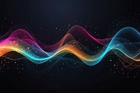 Abstract Dynamic Motion Lines And Dots Background With Colorful Particles Digital Streaming