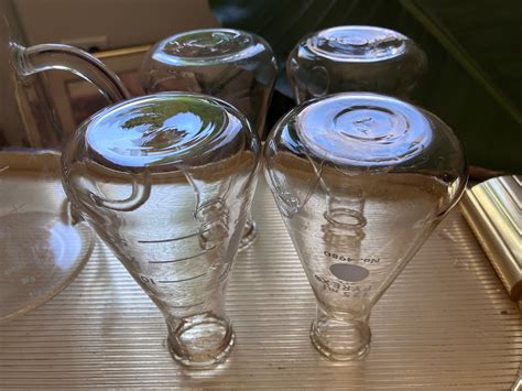 Vintage Pyrex ML Erlenmeyer Conical Chemistry Flasks No Catamount Glass Cup Pitcher