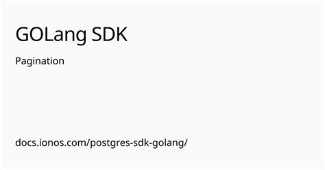 pagination golang sdk