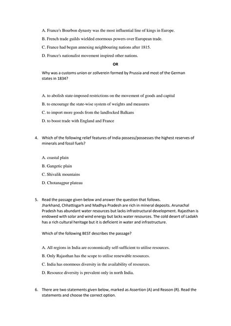 Solution Social Science Class X Question Bank Cbse School Studypool