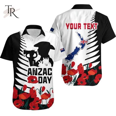 Custom Personalised New Zealand Anzac Day Hawaiian Shirt Military