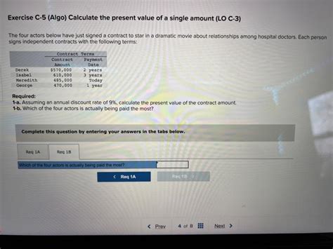 Solved Brief Exercise C Algo Calculate The Present Chegg