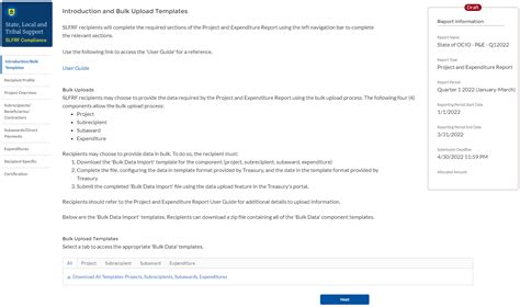 Project And Expenditure Report Annually Omb 1505 0271