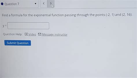 solved find a formula for the exponential function passing