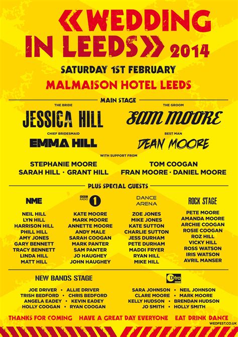 A Wedding In Leeds Festival Wedding Seating Plan Wedfest
