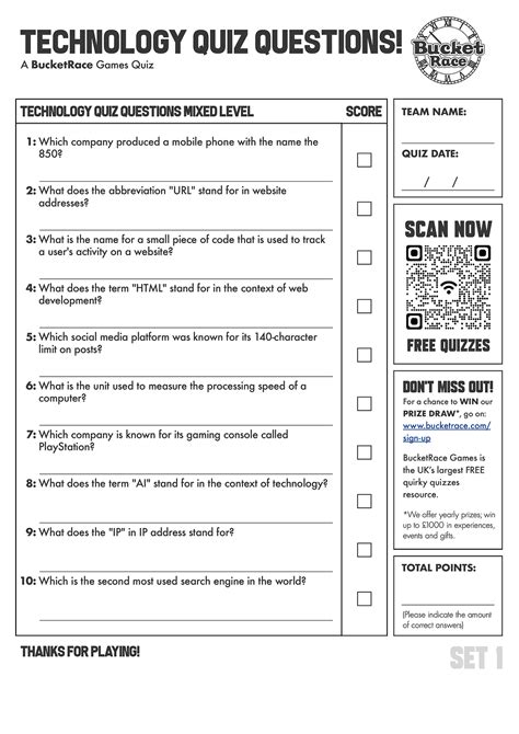 Technology Quiz Questions And Answers Worksheets Library